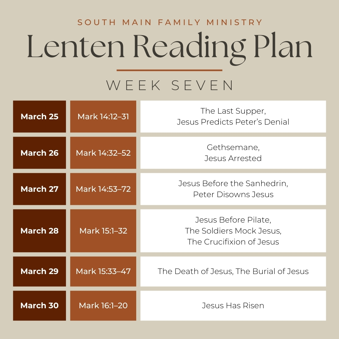 Family Ministry Lenten Reading Plan | South Main Baptist Church
